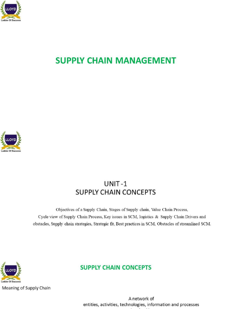 UNIT_1_SUPPLY_CHAIN_NOTES | PDF