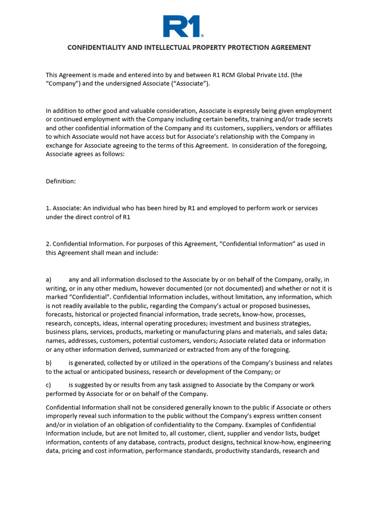 Confidentiality and Intellectual Property | PDF | Indemnity | Patent