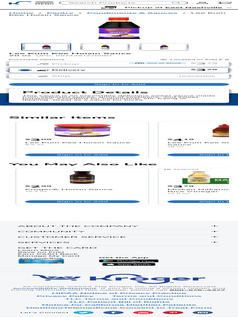 Lee Kum Kee Hoisin Sauce, 20 Oz - Kroger | PDF
