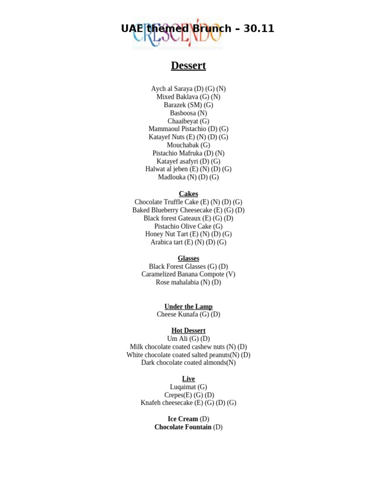 Pastry UAE Theme Brunch - 30.11 | PDF