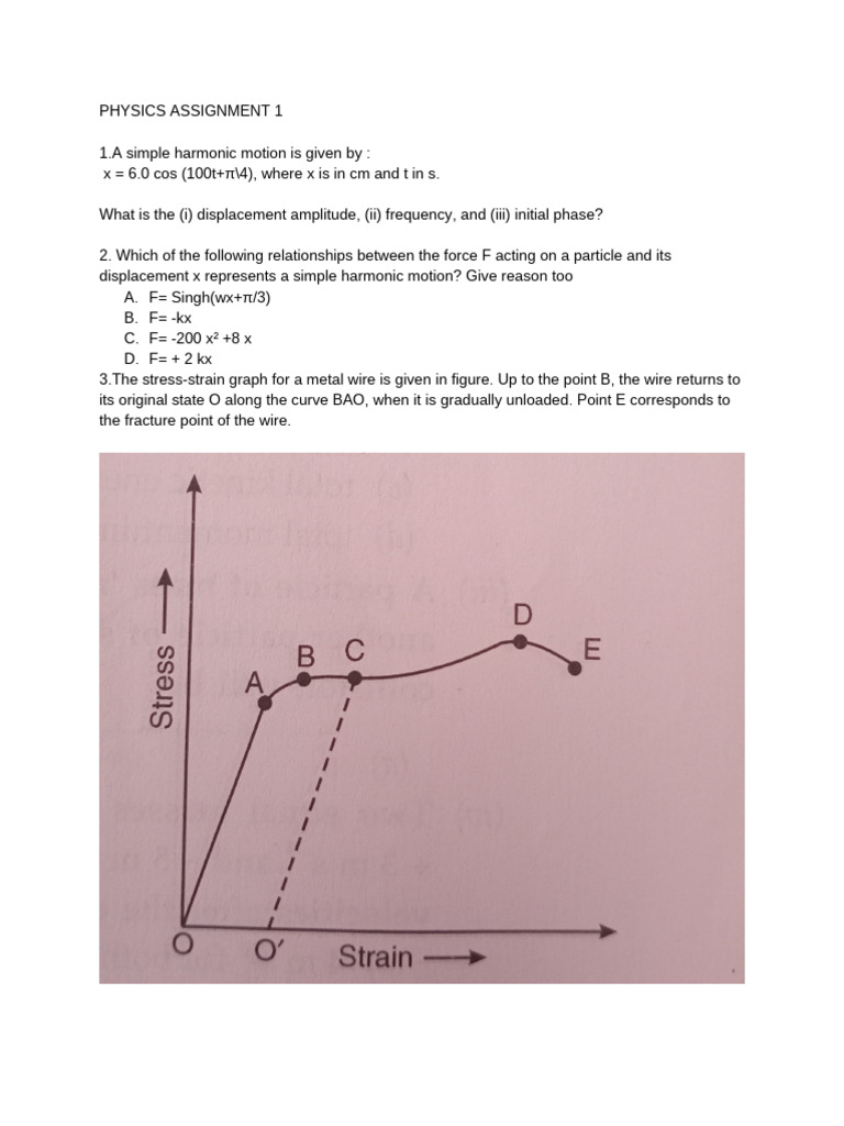Physics Assignment: Harmonic Motion & Mechanics | PDF | Teaching Methods & Materials ...