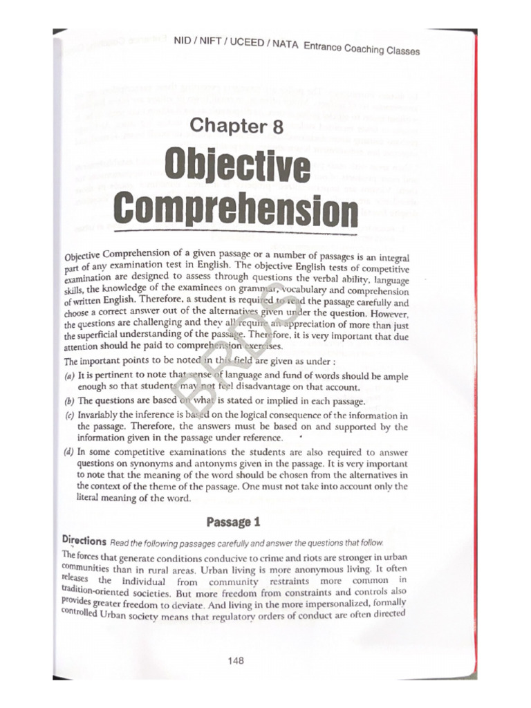 Objective Comprehension | PDF