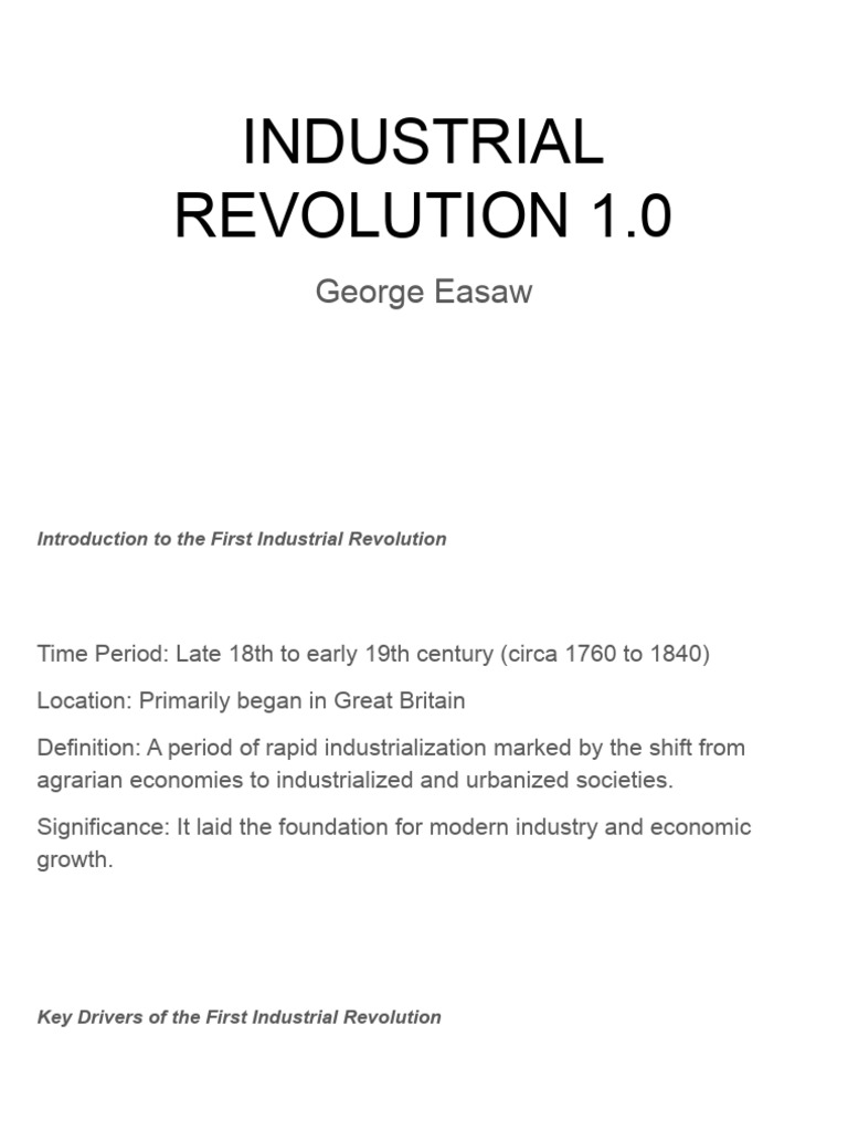 Ind Rev 1 | PDF | Industrial Revolution | Factory