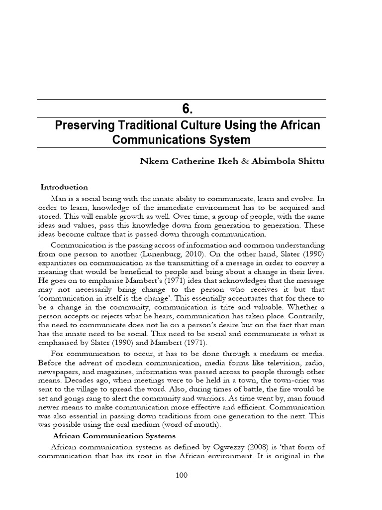 Preserving African Culture Through Communication | PDF | Folklore ...