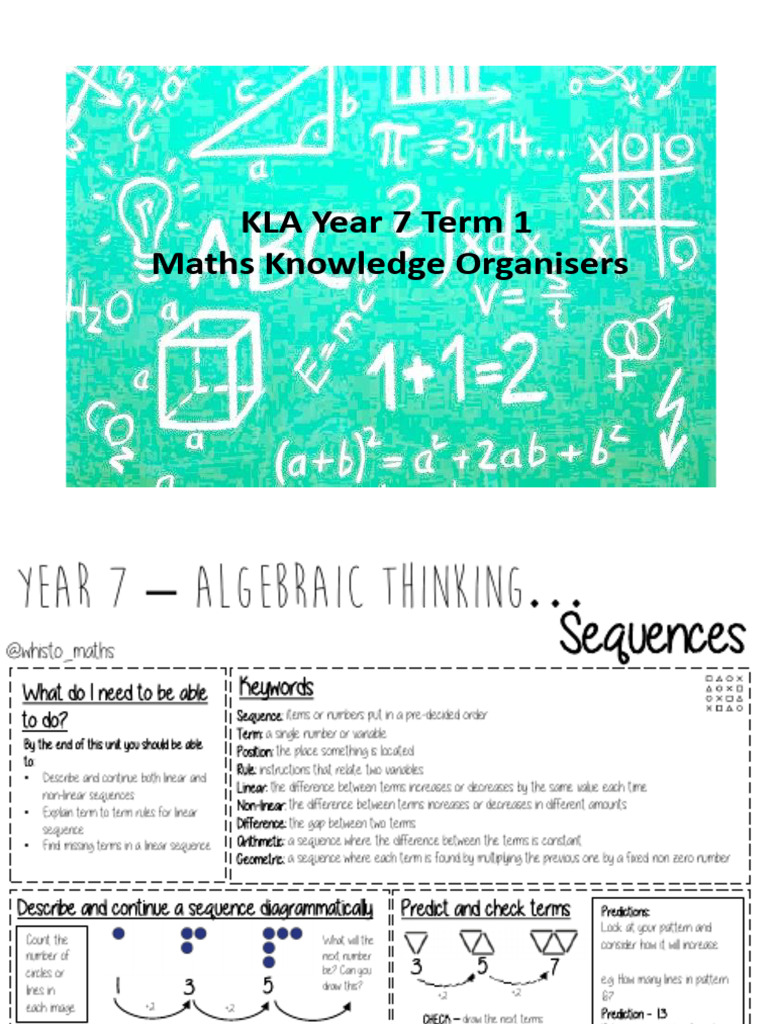Year 7 Term 1 Knowledge Organiser Maths A.340809666 | PDF | Numbers ...