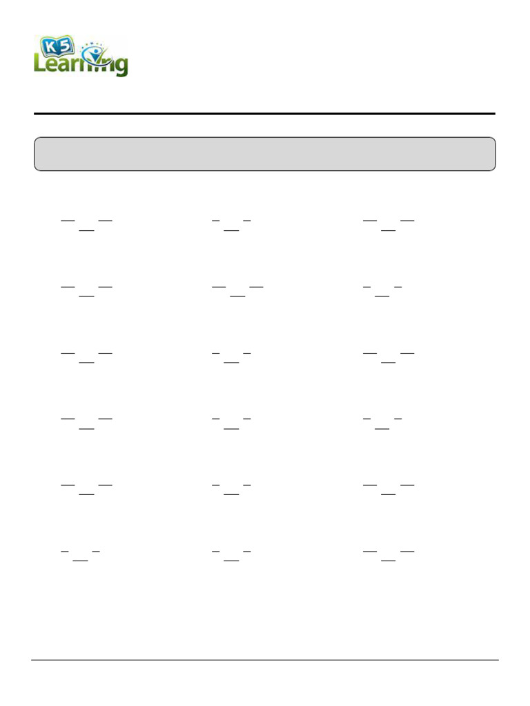 Grade 3 Comparing Fractions Like Denominators C | PDF | Algebra ...
