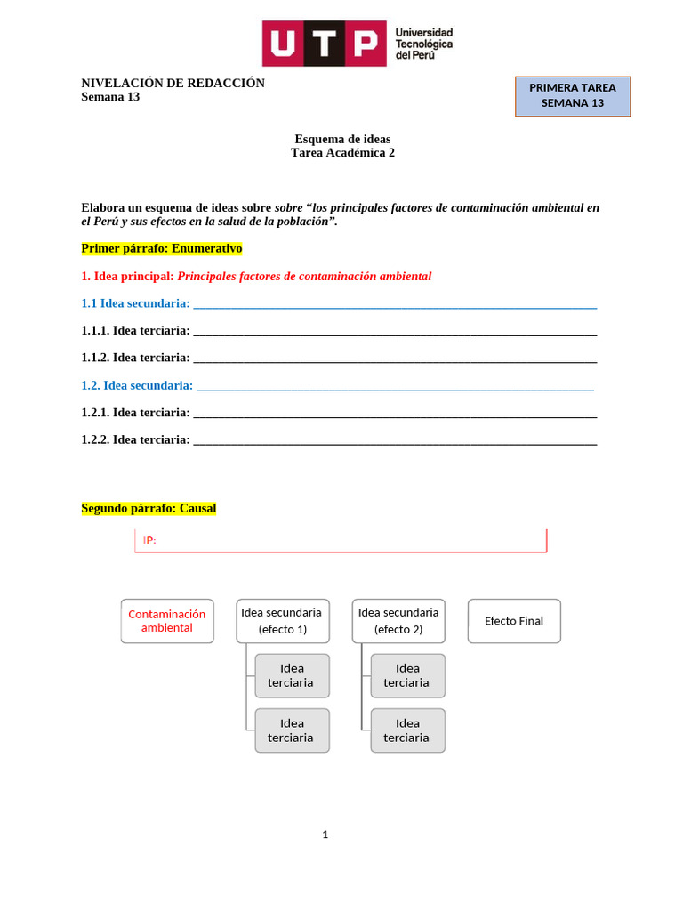 Semana 13 - Plantilla de Esquema Causal - TA2 | PDF