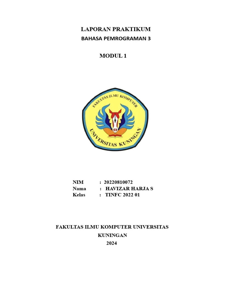 Laporan Praktikum Bahasa Pemrograman 3 Mod 1 | PDF