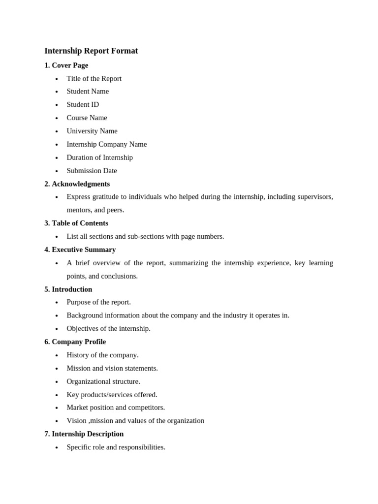 Internship Report Format | PDF | Internship | Job Hunting