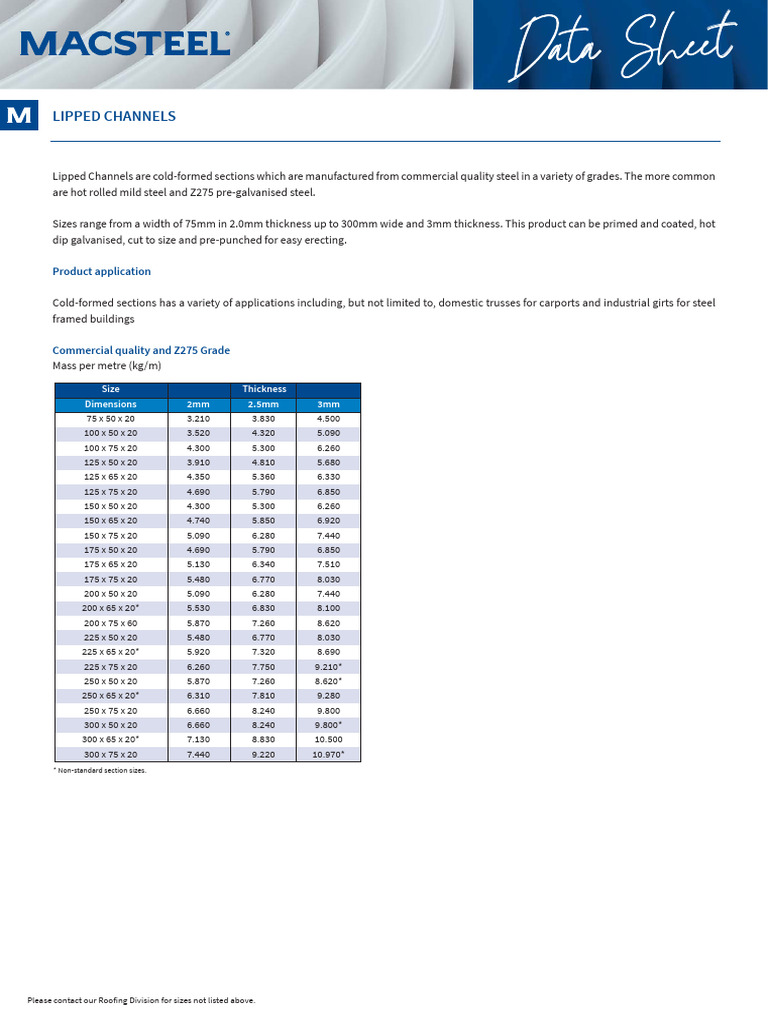 lipped-channels-2021 | PDF | Building Engineering | Industrial Processes