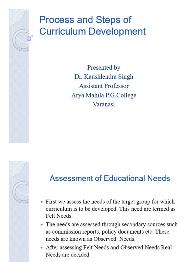 Curriculum Development Process Steps | PDF | Curriculum | Learning