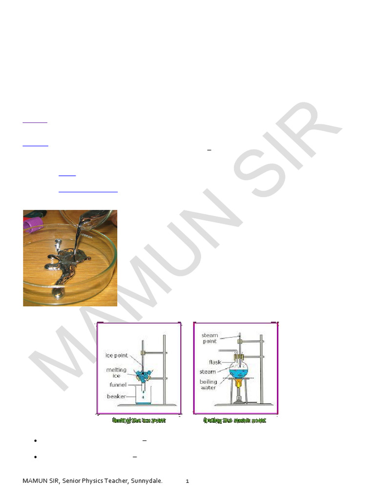 Measurement of Temperature Notes | PDF | Thermometer | Temperature