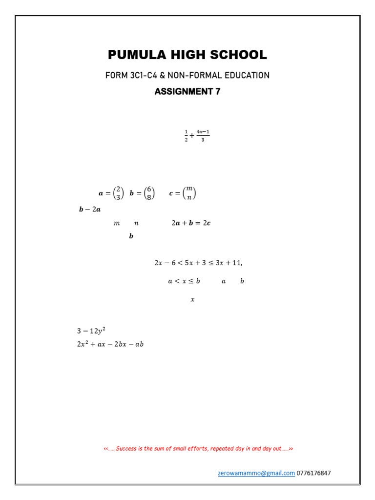 F3 NFE Assignment 7 | PDF