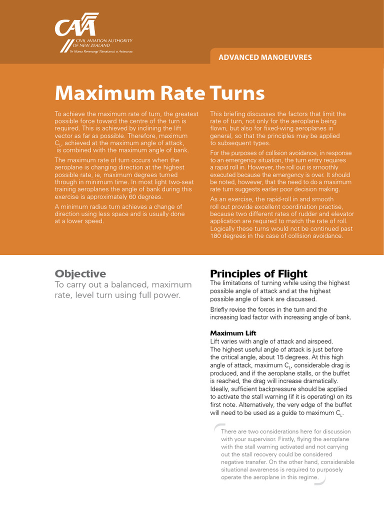 Maximum Rate Turns | PDF | Aileron | Drag (Physics)
