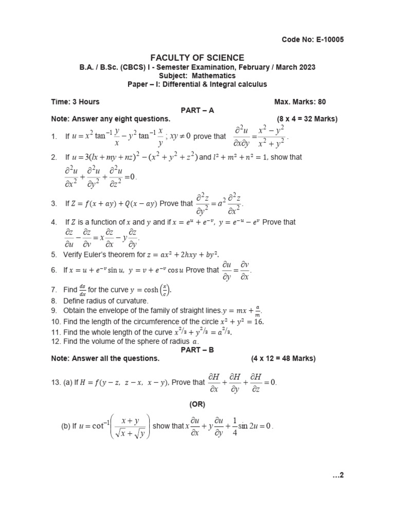 Differential & Integral Calculus | PDF | Sphere | Euclidean Geometry Differential & Integral Calculus | PDF | Sphere | Euclidean Geometry