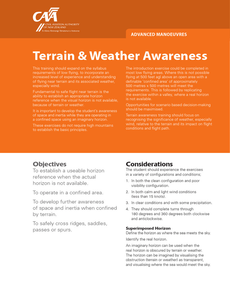 Advanced Maneuvers: Terrain Awareness Training | PDF | Horizon | Wound