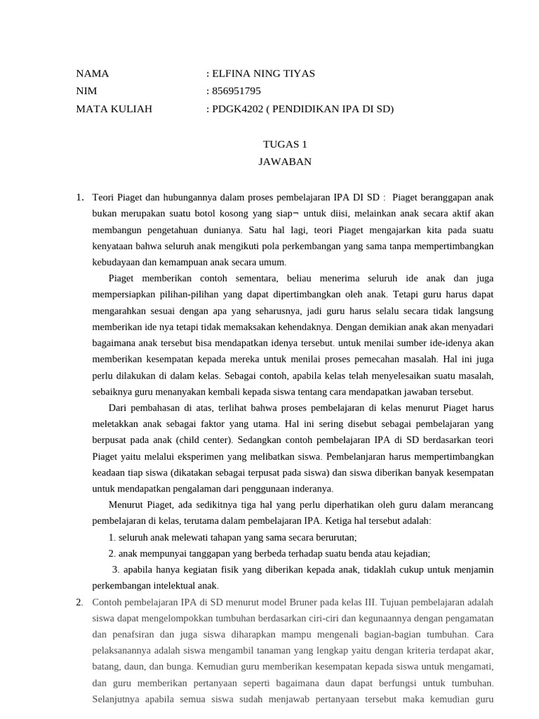 TT1 - Ipa - Elfina Ning Tiyas | PDF