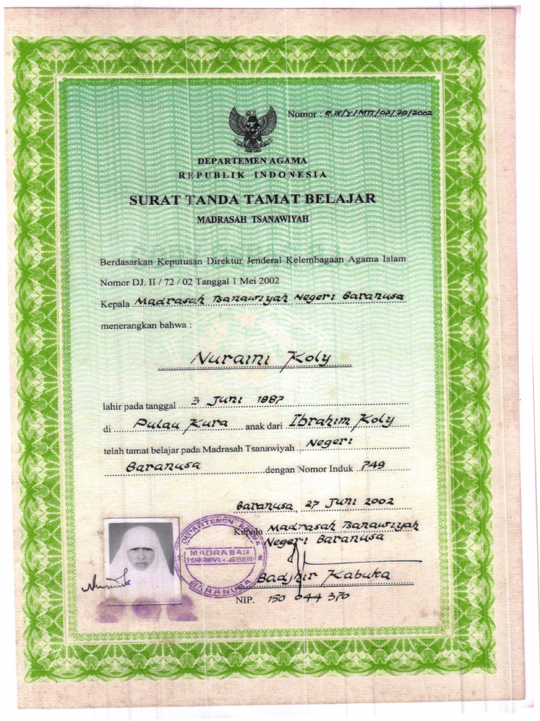 Ijazah MTS - 30082023160512 | PDF