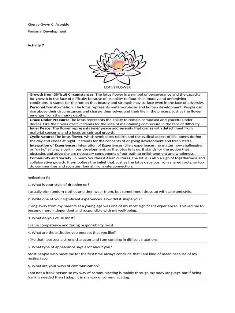 Perdev Reflection | PDF | Social Psychology