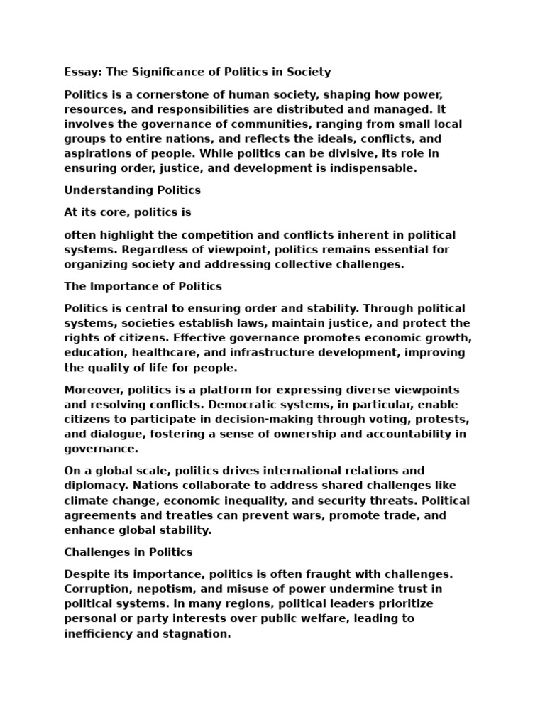 politics | PDF | Governance | Civic Engagement