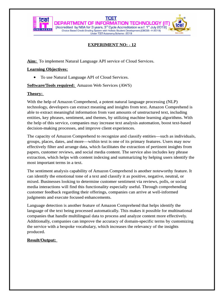 Aws Exp 12 | PDF | Learning | Cognitive Science