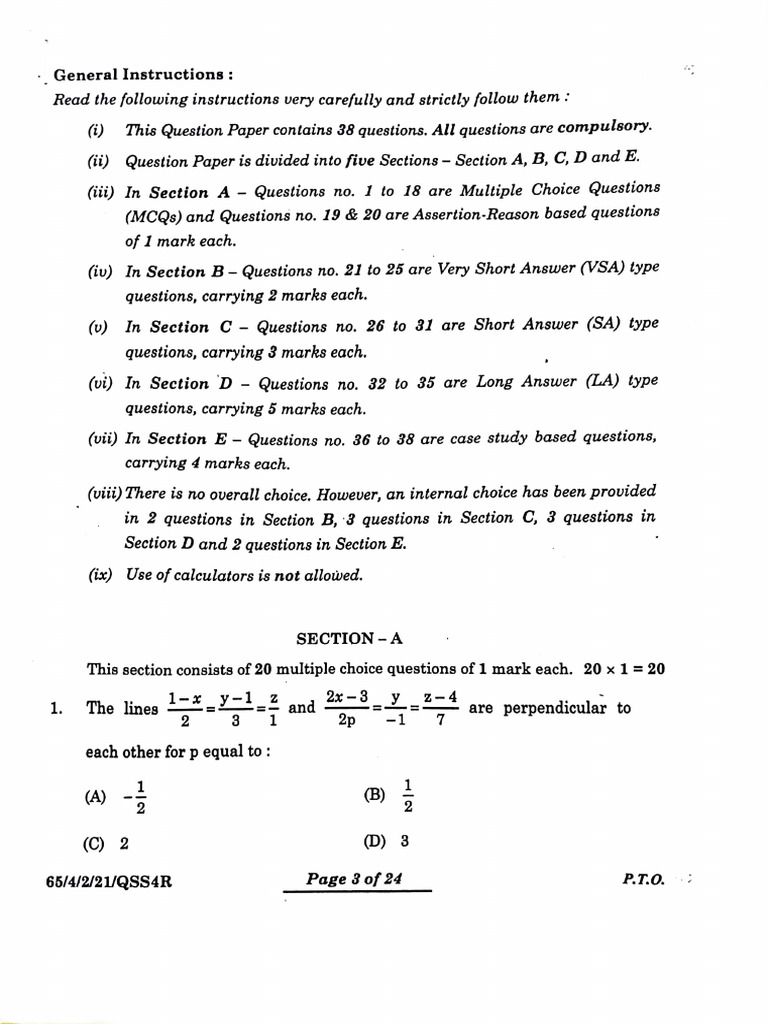 Sample Paper 2 | PDF | Mathematical Analysis | Applied Mathematics