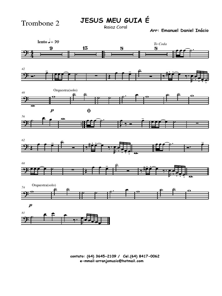 JESUS MEU GUIA É (Trombone 2) | PDF