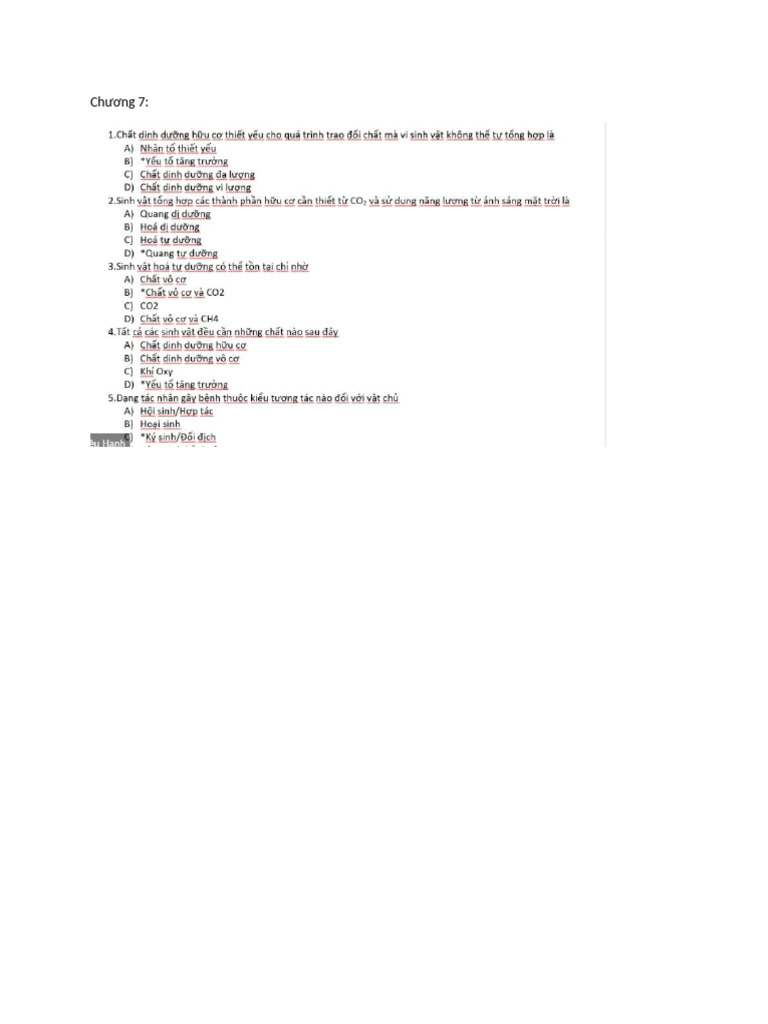 ôn tập TN VSV | PDF