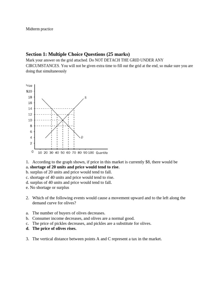 Midterm practice 2 | PDF | Supply (Economics) | Supply And Demand