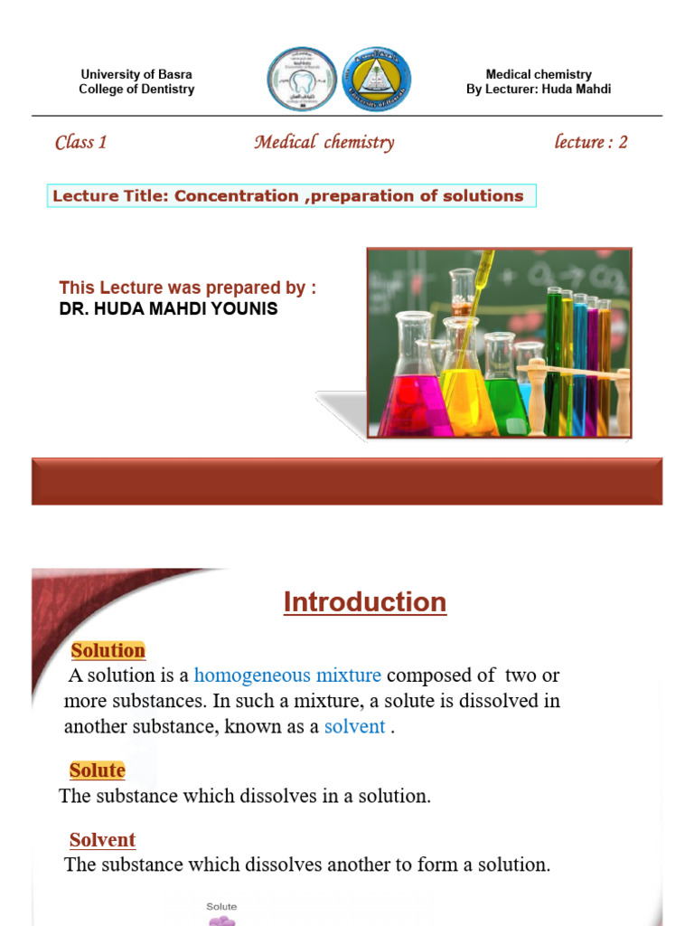 Concentration and Solution Preparation | PDF | Solvation | Chemical ...