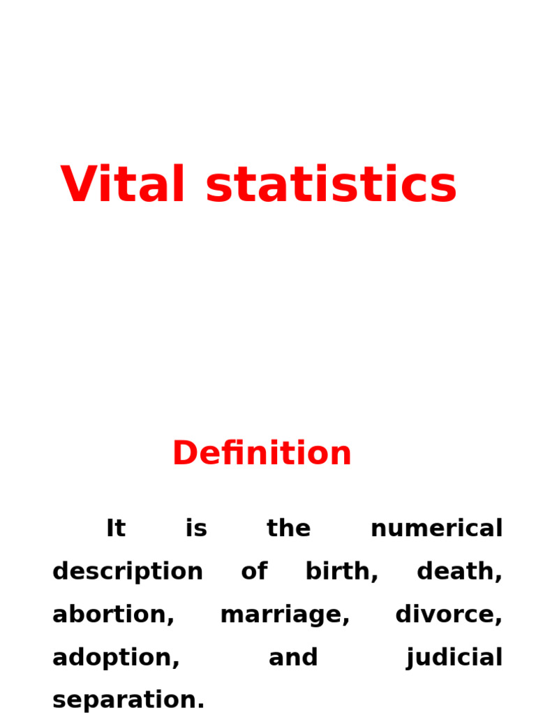 Vital Statistics | PDF