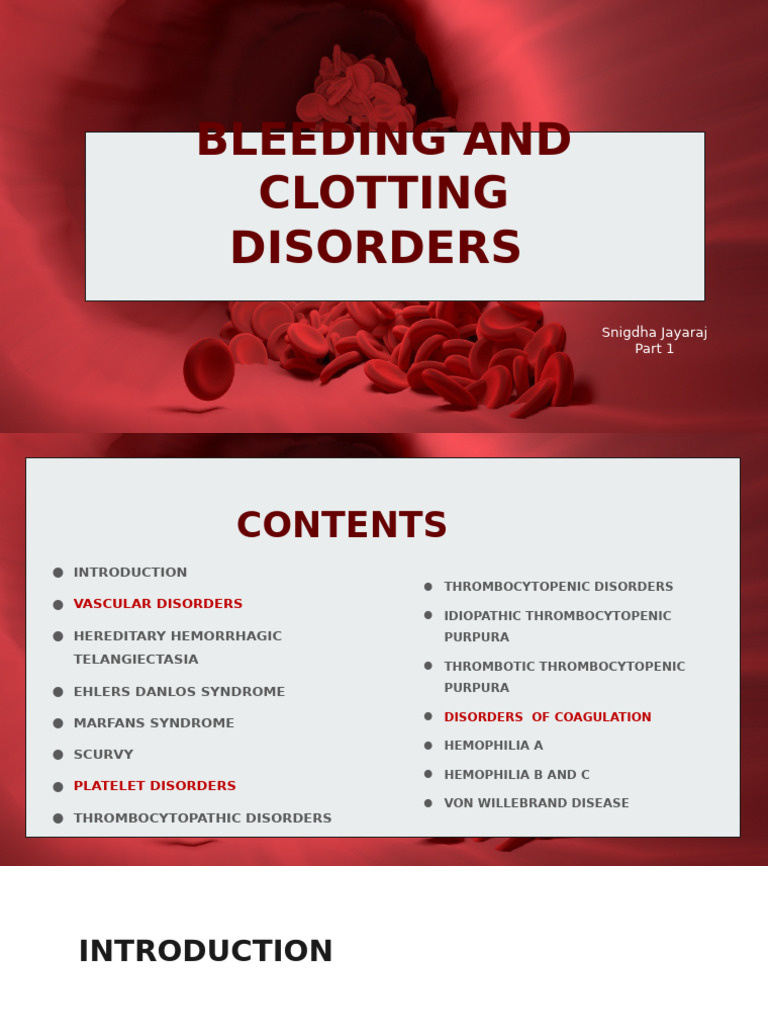 Bleeding and Clotting Disorders | PDF | Coagulation | Bleeding