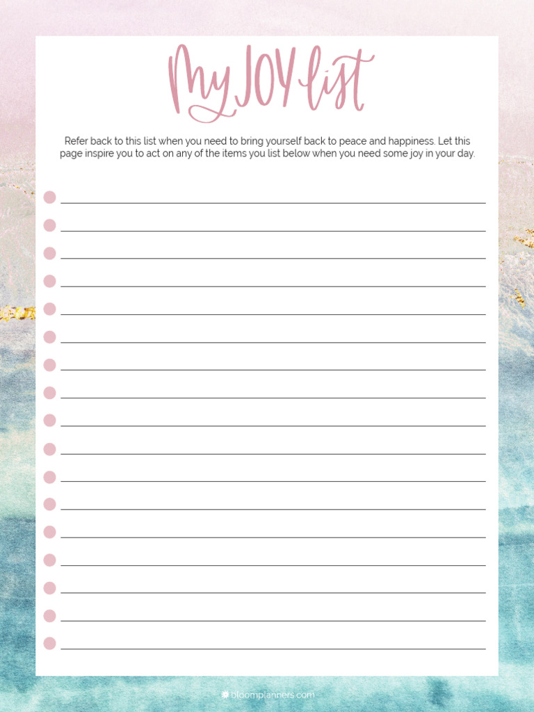 Joy List | PDF