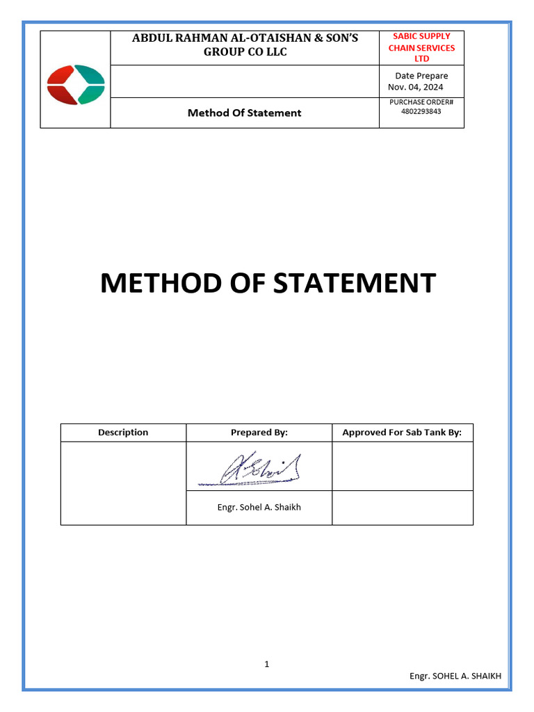Method of Statement | PDF | Waste