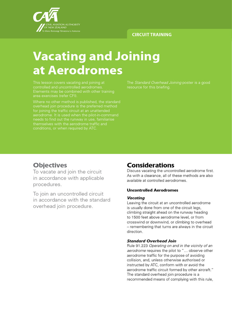 Vacating and Joining Aerodromes | PDF | Air Traffic Control | Aeronautics