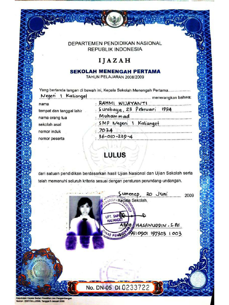 Ijazah SMP | PDF