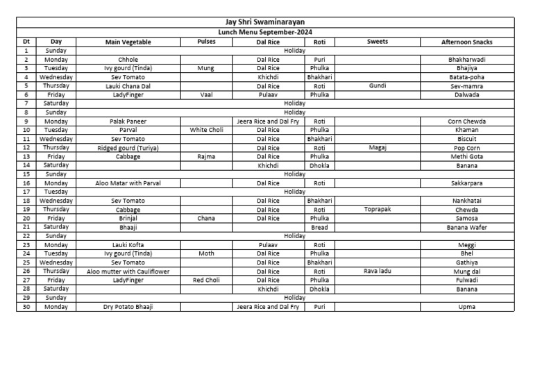 CIR - Food Menu - Sept 2024 | PDF | Cooking | Vegetarian Cuisine