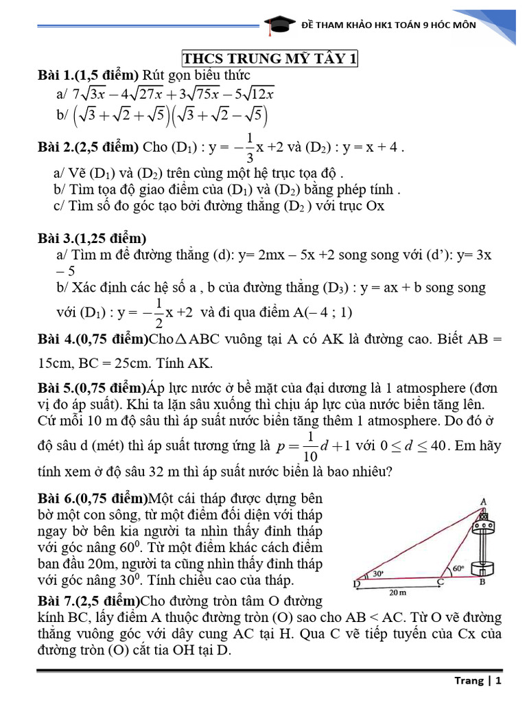 TH Đề TK 9 HK1 | PDF