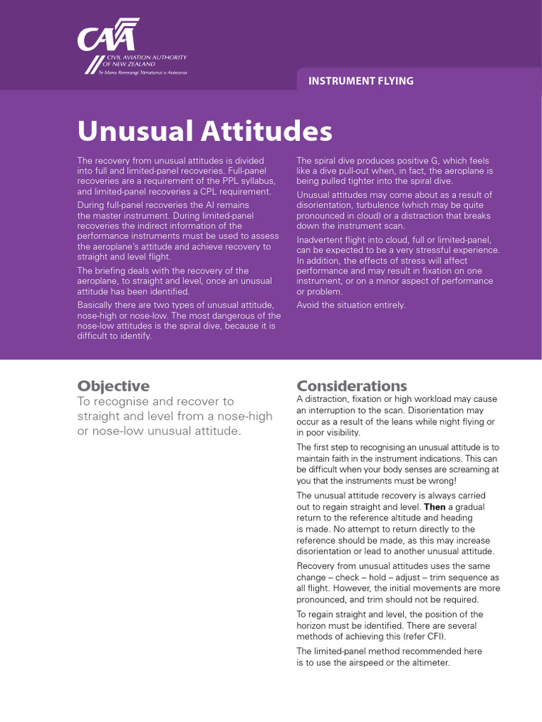 Unusual Attitudes | PDF | Airspeed | Aviation