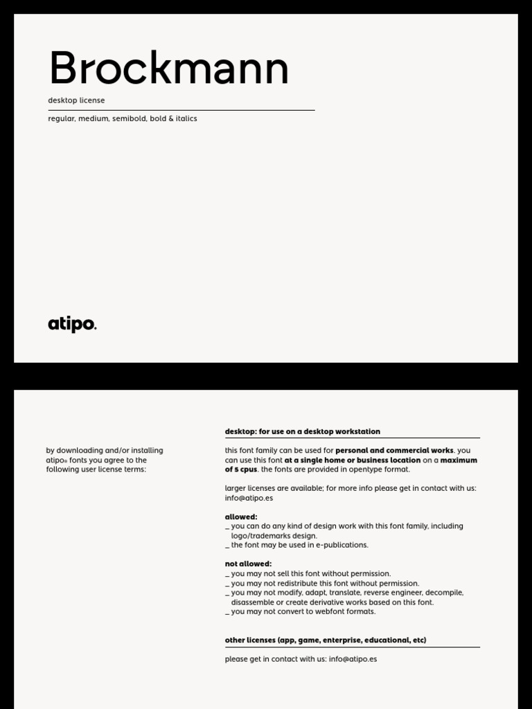 Brockmann Font Family License Terms | PDF | Career & Growth