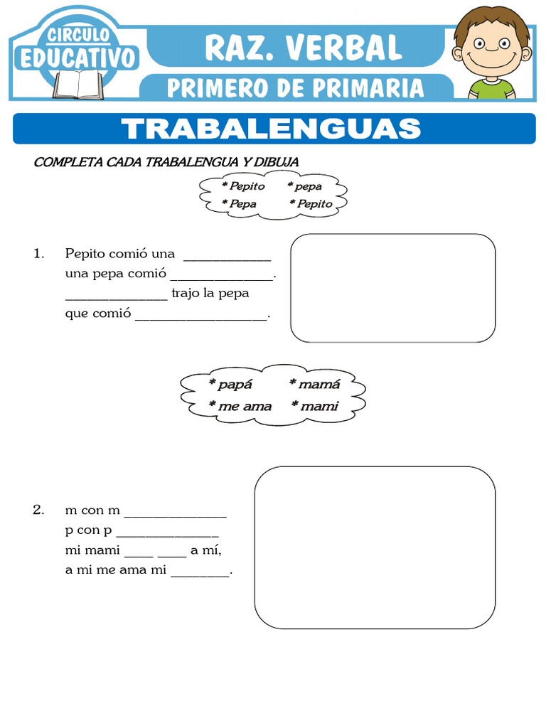 Trabalenguas y Ejercicios para Niños | PDF