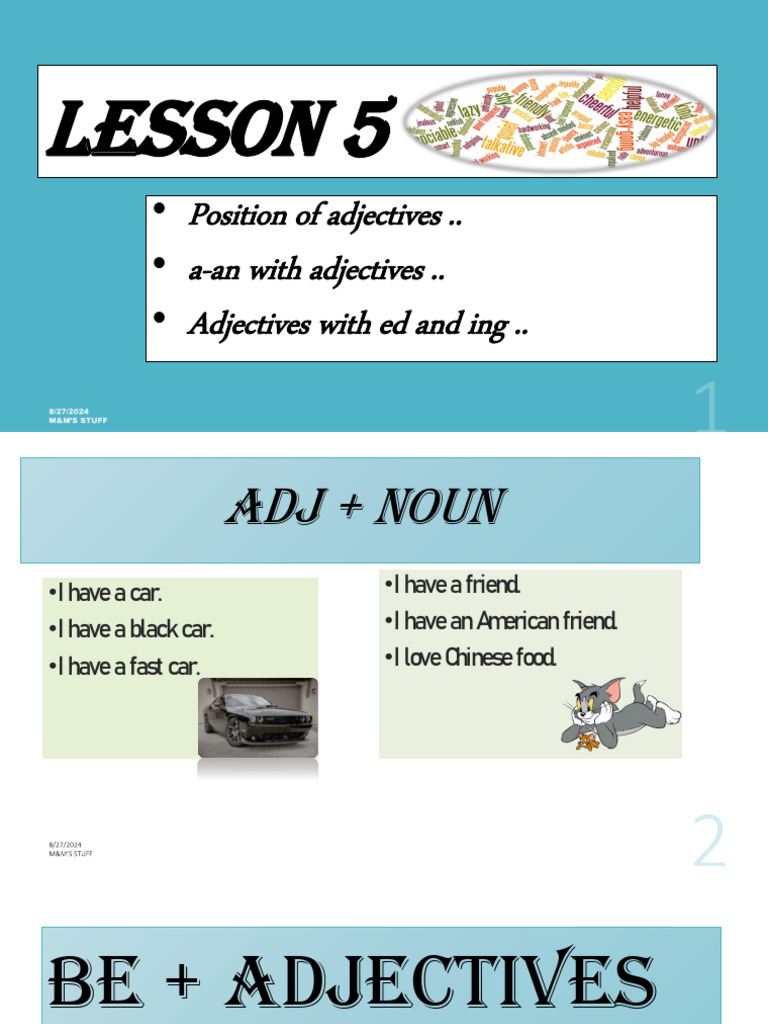 Lesson 5 (Adjectives) | PDF | Language Arts & Discipline | Home & Garden
