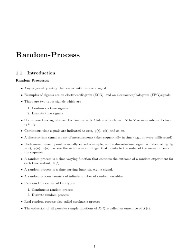Unit-4-Random Process | PDF | Probability Distribution | Discrete Time And Continuous Time