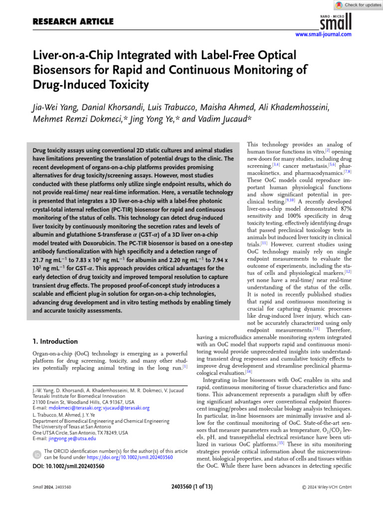 Label-Free Biosensors for Drug Toxicity | PDF | Biosensor | Surface ...