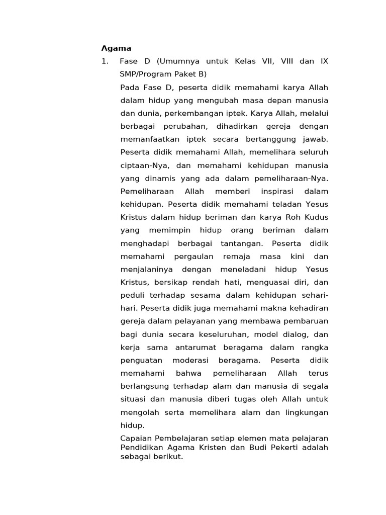 CP Fase D KurMer-Rev. | PDF | Agama & Spiritualitas