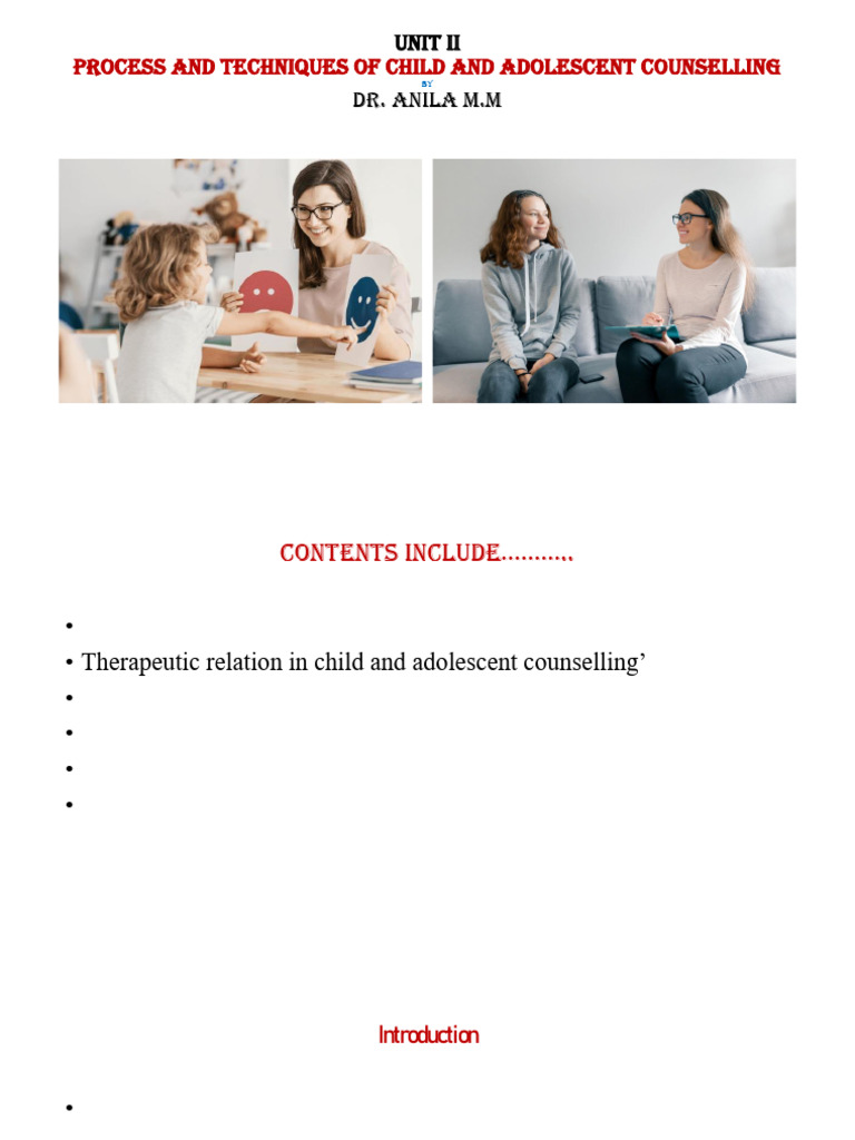 Child and Adolescent Counseling Techniques | PDF | Psychotherapy | Empathy