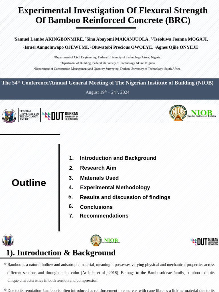 Experimental Investigation of Flexural Strength of Bamboo Reinforced ...