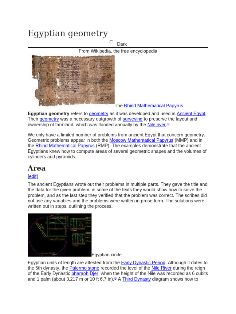Egyptian Geometry Module 2 Math 101 | PDF | Ancient Egypt | Mathematics