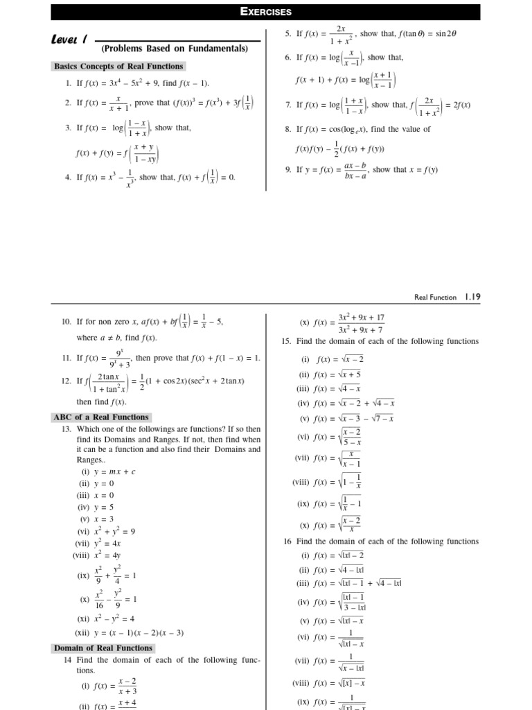 (Maths) Functions Ques Bank | PDF | Trigonometric Functions | Logarithm