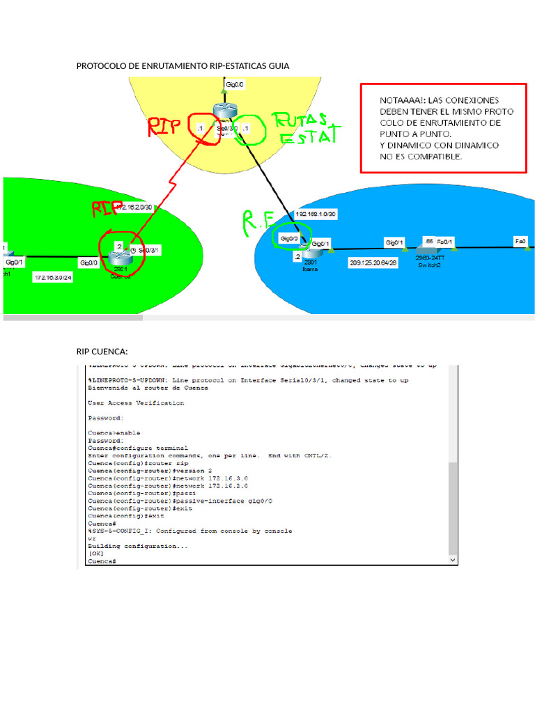 PROTOCOLO DE ENRUTAMIENTO RIP Con Estaticas (GUIA) | PDF